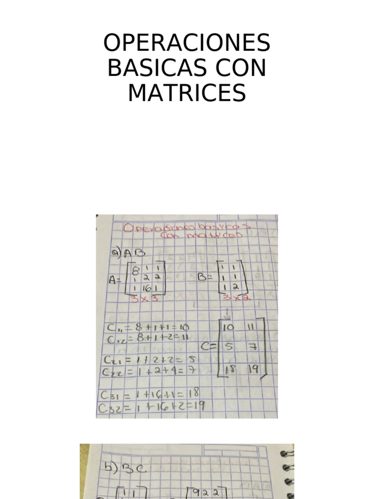 Operaciones Basicas Con Matrices | PDF