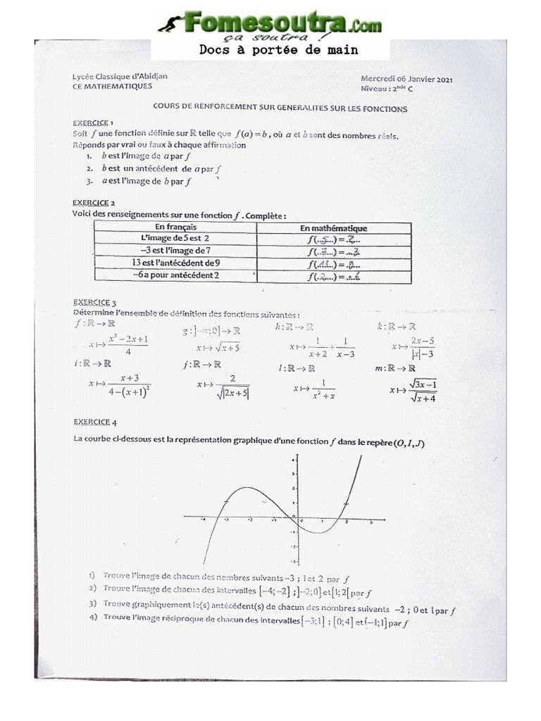 Cours de Renforcement MATHS 2C | PDF