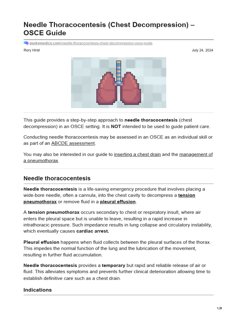 Geekymedics.com-Needle Thoracocentesis Chest Decompression OSCE Guide ...