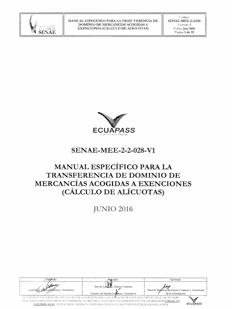 Senae-Mee-2-2-028-V1 Mercancias Acogidas A Exenciones | PDF