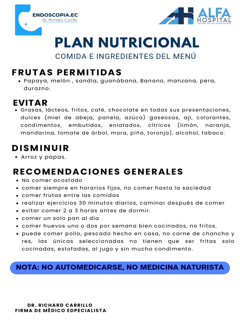 Plan Nutricional Personalizado | PDF