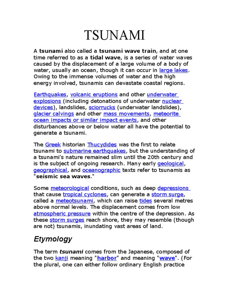 Tsunami | PDF | Tsunami | Earthquakes
