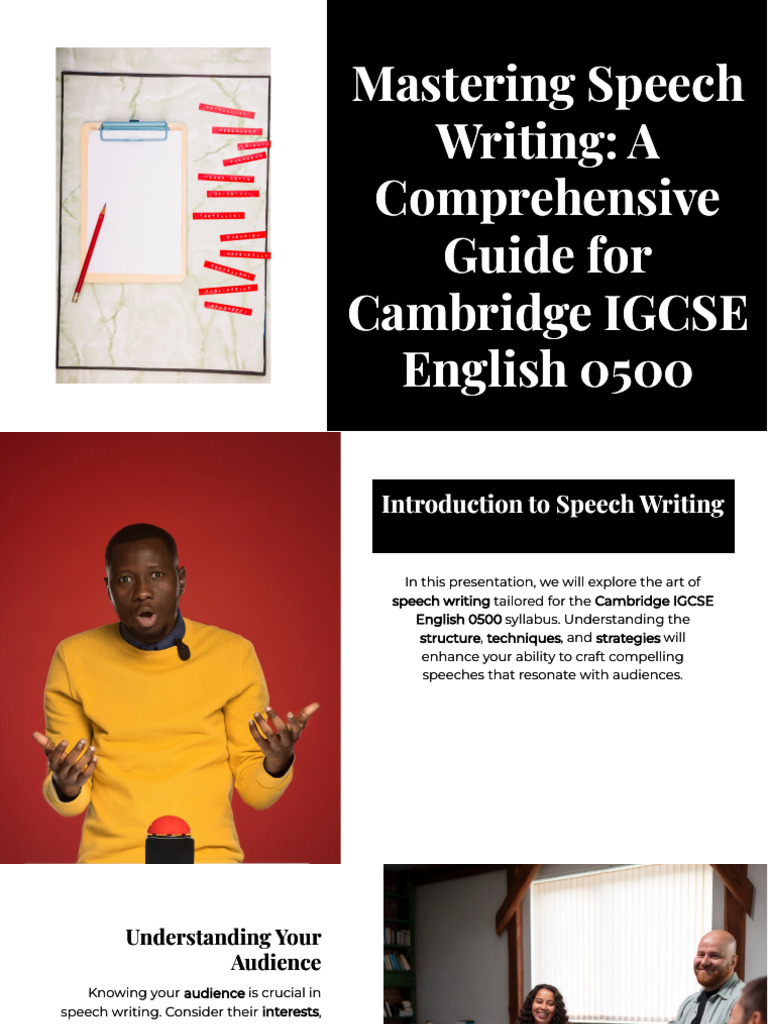 Speech Writing Guide for IGCSE 0500 | PDF | Cognition | Communication
