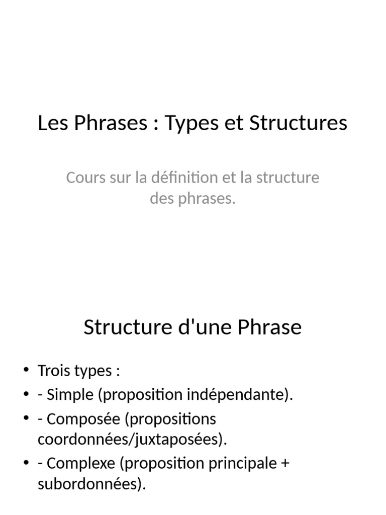 Types et Structures de Phrases | PDF