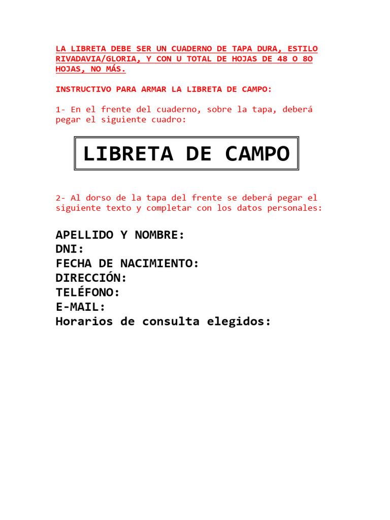 Guia para La Libreta de Campo | PDF