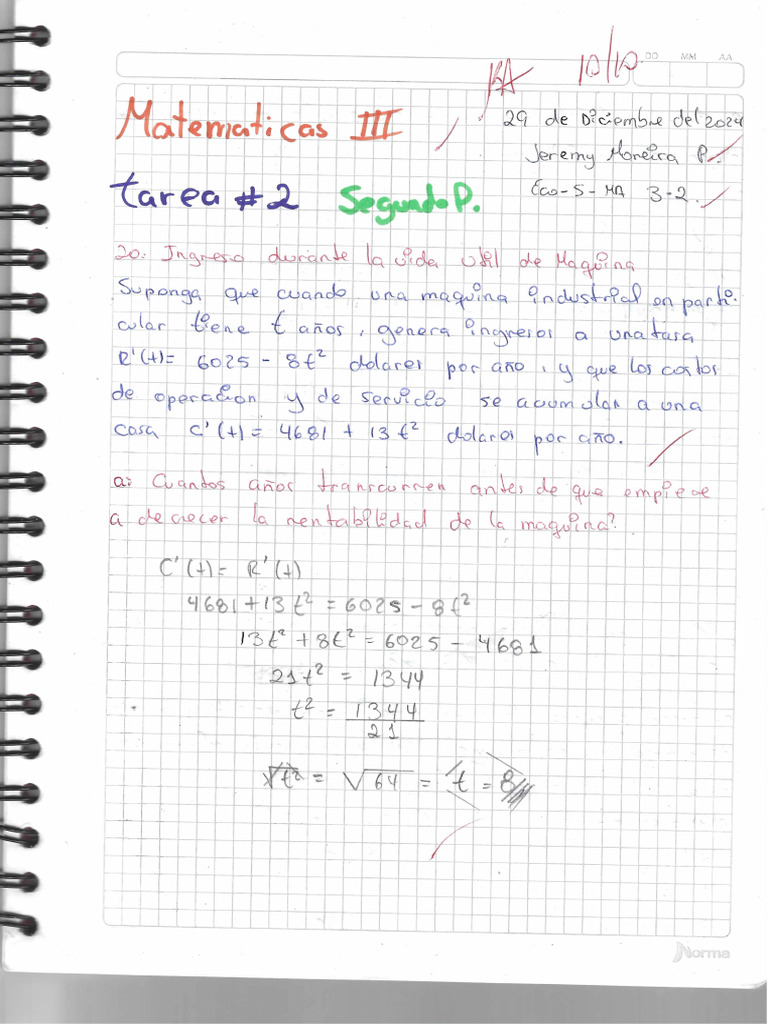 Tarea de Matematicas | PDF
