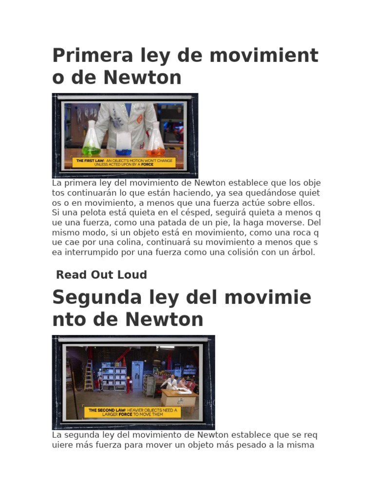 Leyes del movimiento de Newton | PDF