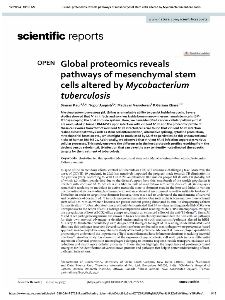 71st Publication Nature Scientifc Reports Dec 2024 | PDF