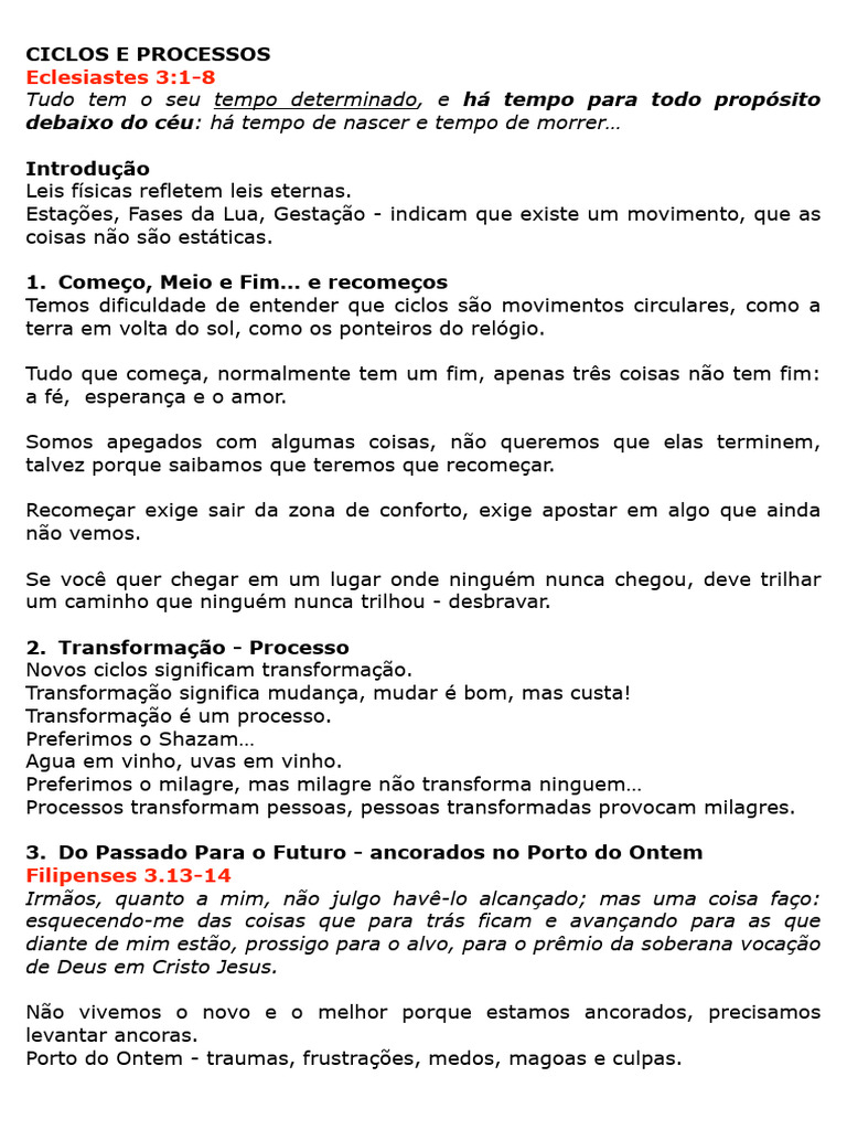CICLOS E PROCESSOS | PDF