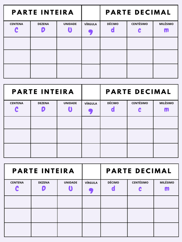 Números: Parte Entera y Decimal | PDF