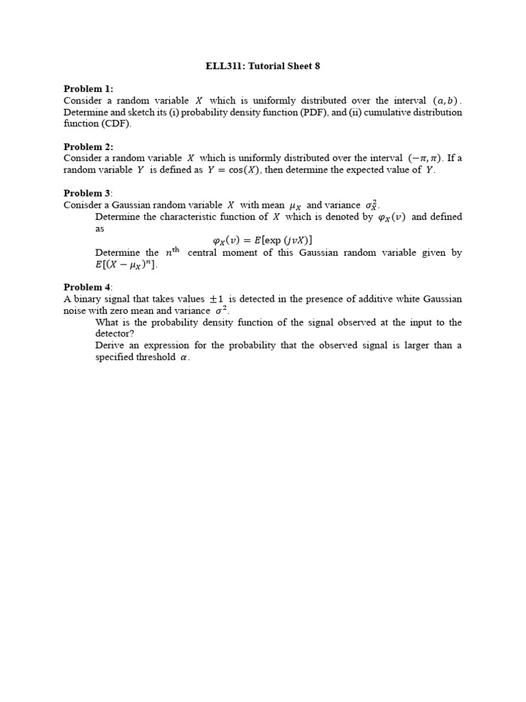 Uniform and Gaussian Random Variables Analysis | PDF