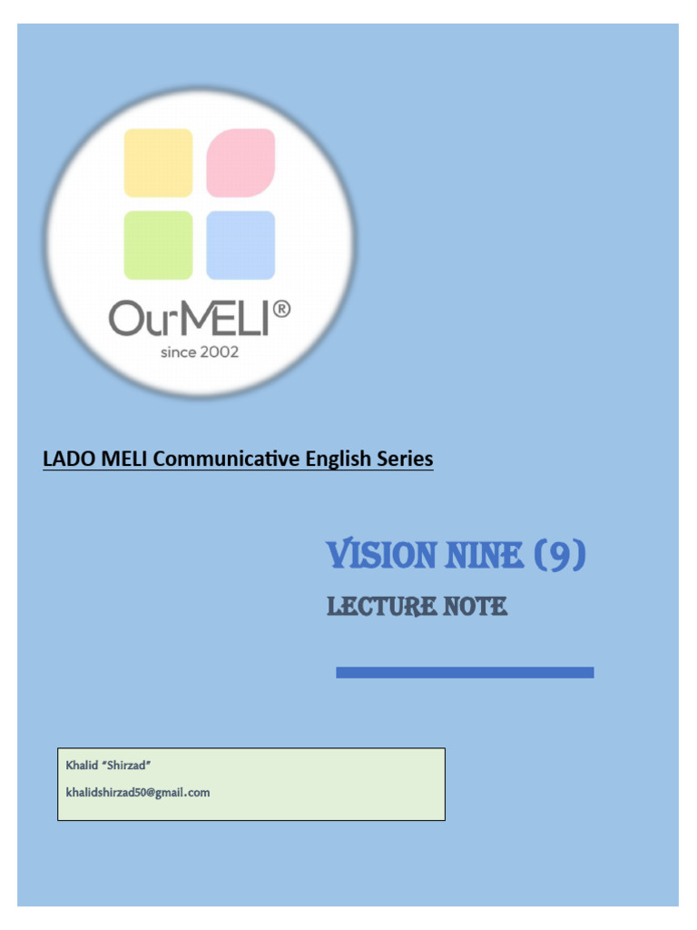 Lecture of Vision 9 | PDF | Clause | Verb