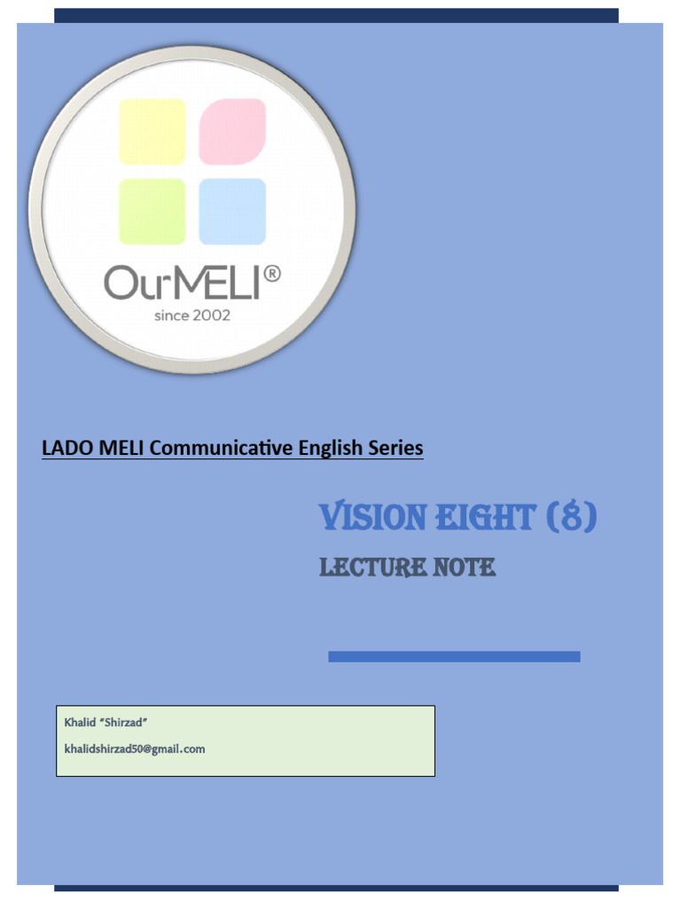 Lecture of Vision Eight-2 | PDF | Verb | Clause