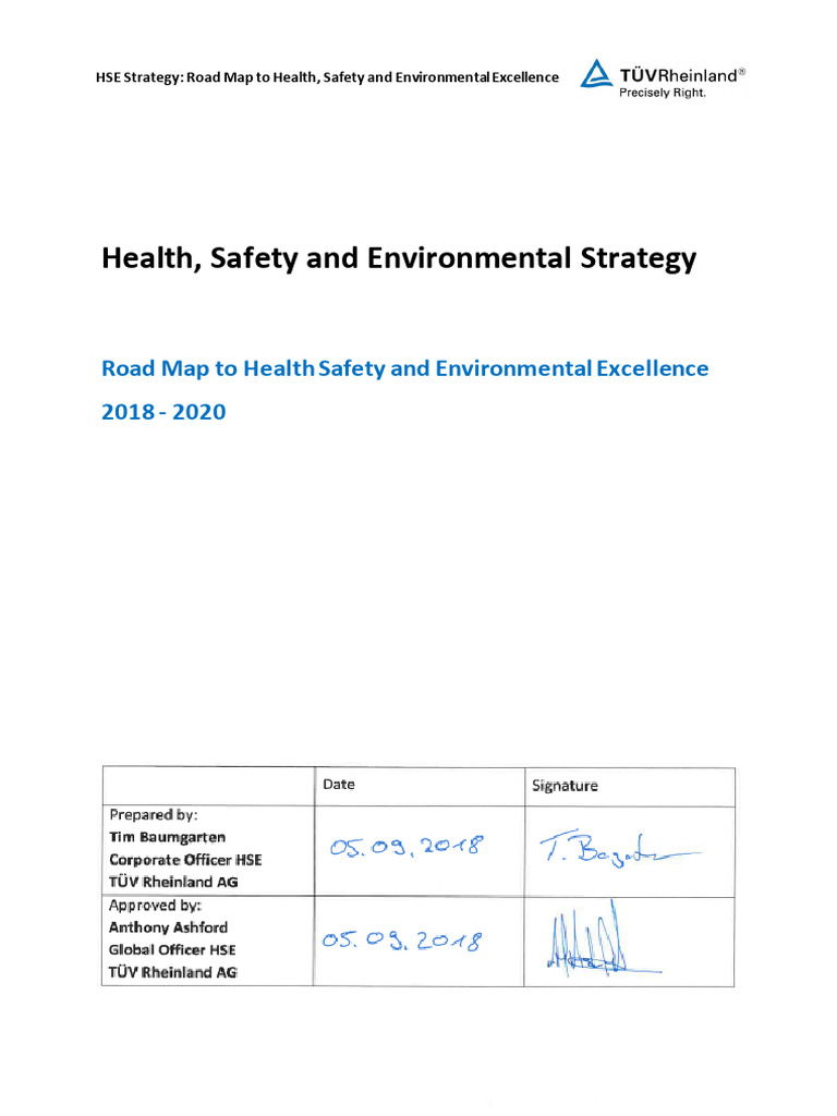 HSE Strategy - EN - 2018-2020 | PDF | Risk | Safety