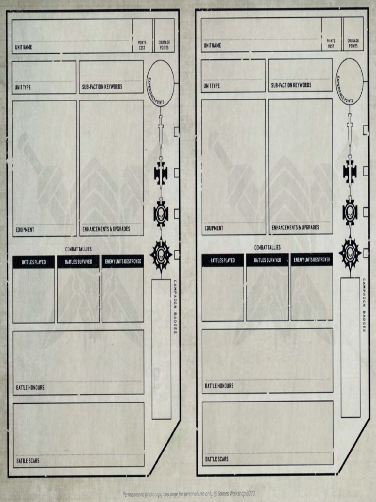 Blank Crusade Cards | PDF