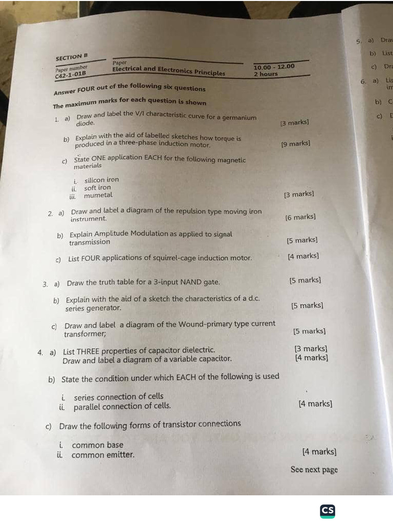 Electrical and Electronic Principles | PDF