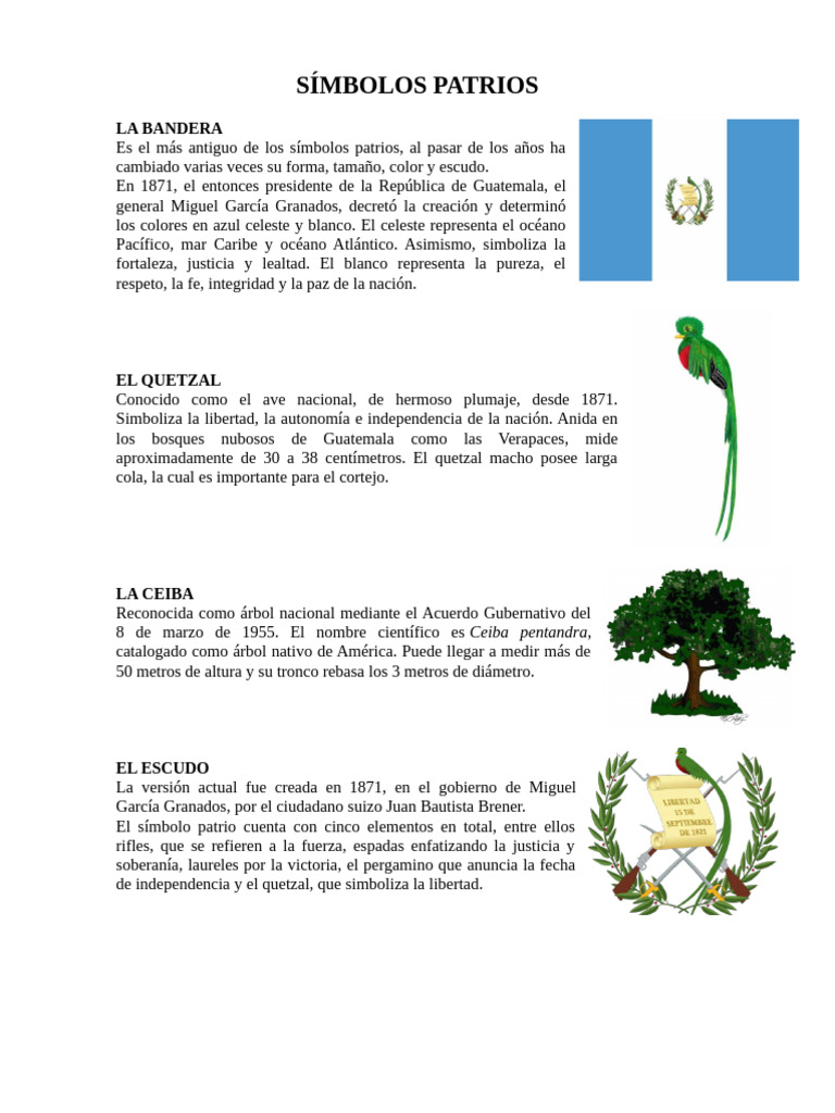 Símbolos Patrios de Guatemala | PDF | Guatemala