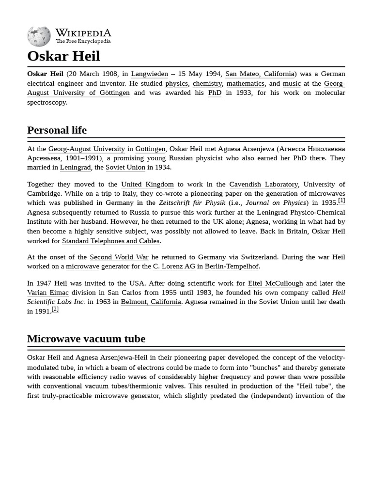 Oskar_Heil | PDF | Electrical Engineering | Electricity