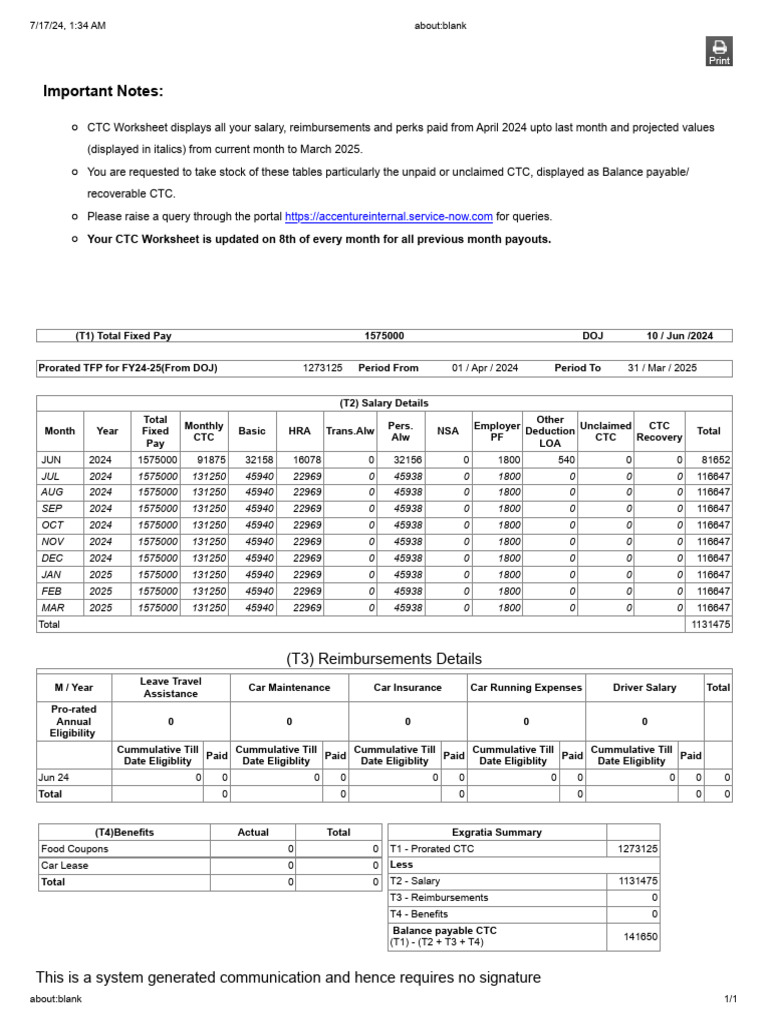 CTC Worksheet | PDF