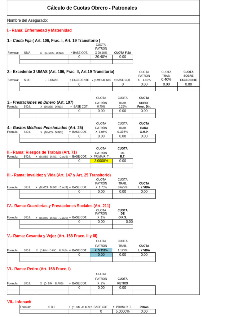 Cuotas Obrero-Patronales 2024 | PDF