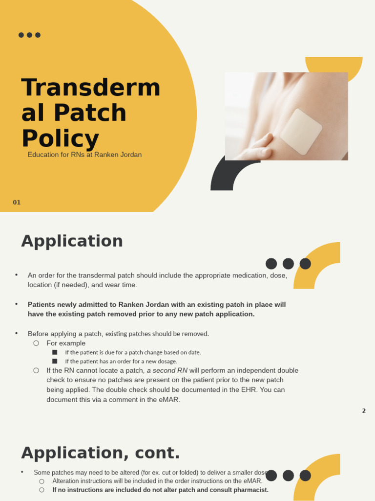 Transdermal Patch Guide for RNs | PDF | Fentanyl | Pharmacology