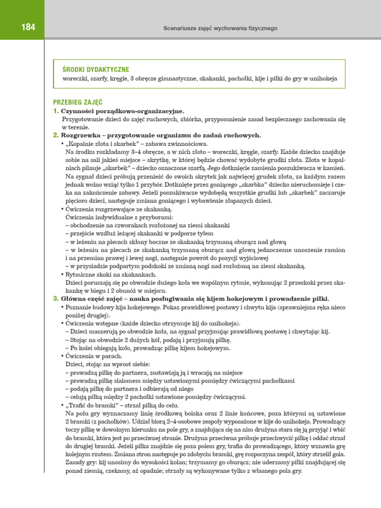Scenariusze Zajec Wychowanie Fizyczne Klasa 2 Se 1 | PDF