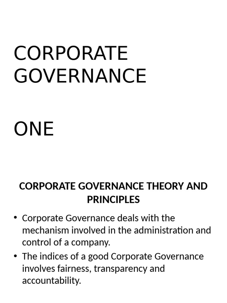 Corporate Governance 1 | PDF | Corporate Governance | Governance