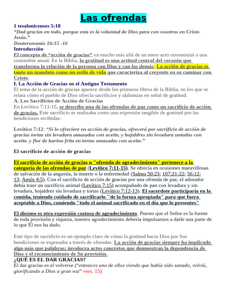 Las ofrendas | PDF | Sacrificio | Pecado