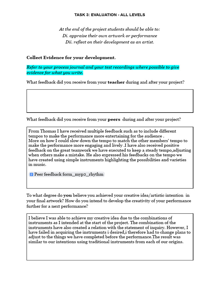 Crit D - Evaluating - All Levels | PDF | Cognition | Human Communication