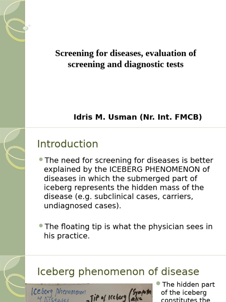 Idris M. Usman (FMCB Presentation) | PDF | Sensitivity And Specificity | Type I And Type Ii Errors