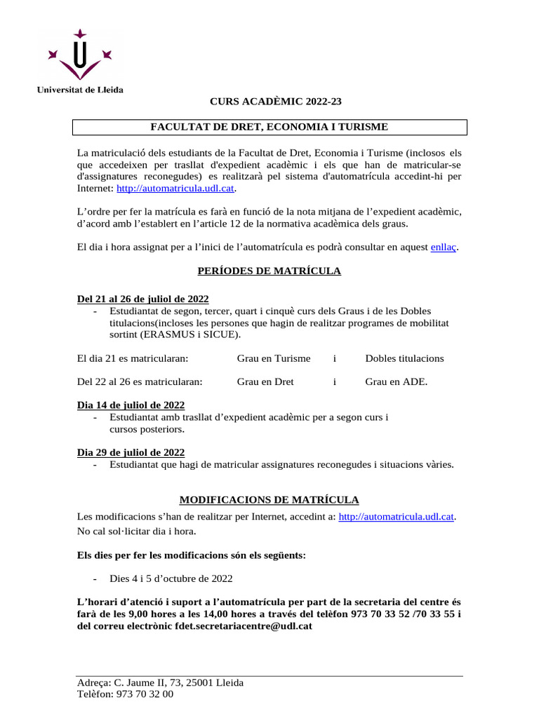 Calendari FDET | PDF