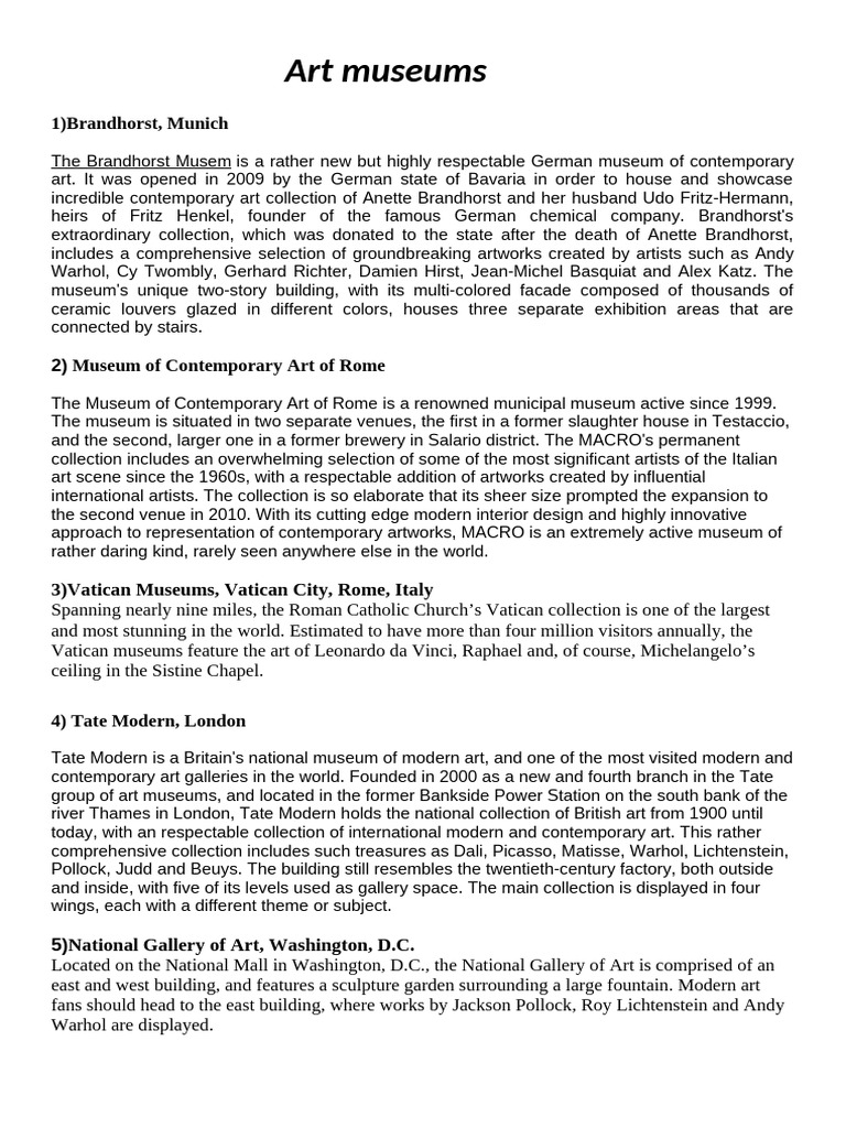 Art museums | PDF