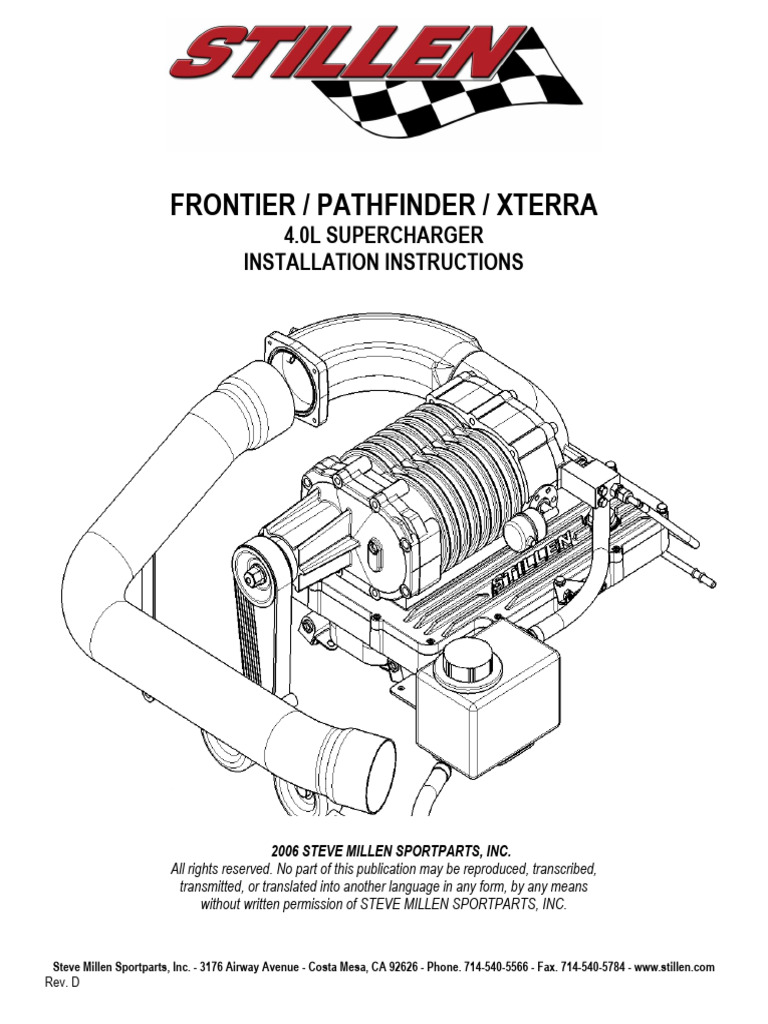 Xterra Pathfinder Supercharger Installation | PDF | Electrical ...
