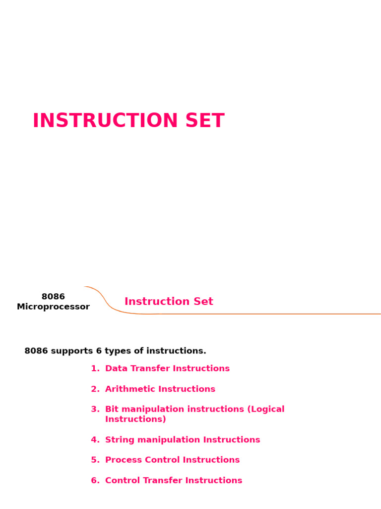 UPDATED 8086 INSTRUCTION SET | PDF | Assembly Language | Office Equipment