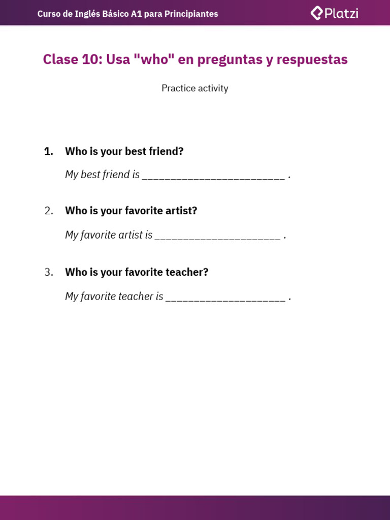 10 Usa Who en Preguntas y Respuestas | PDF