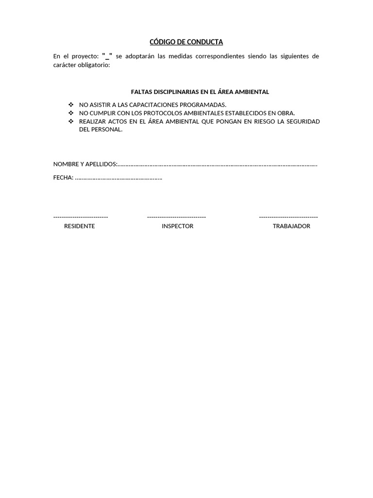 Codigo de Conducta | PDF