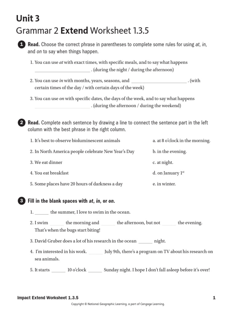 Owi l01 U03 05 Worksheet | PDF