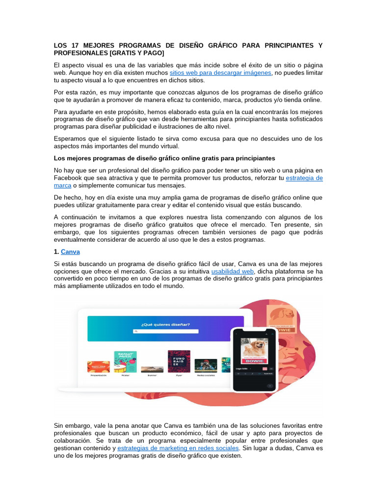 Los 17 Mejores Programas de Diseño Gráfico para Principiantes y ...
