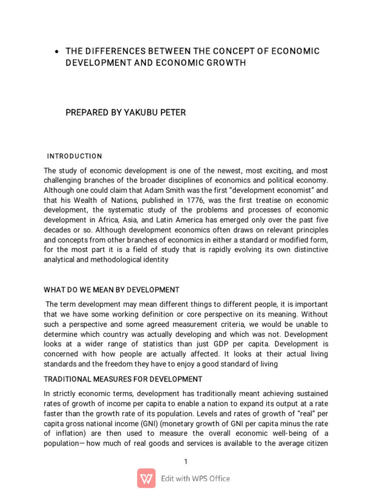 Introduction Economic Development | PDF