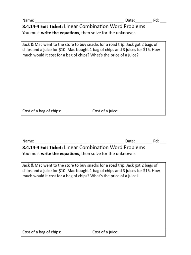 8.4.14-4 Exit Ticket | PDF