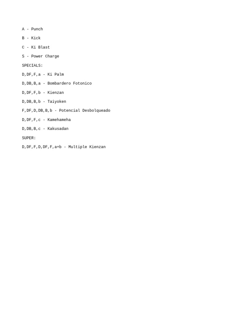 Fighting Game Move List Guide | PDF