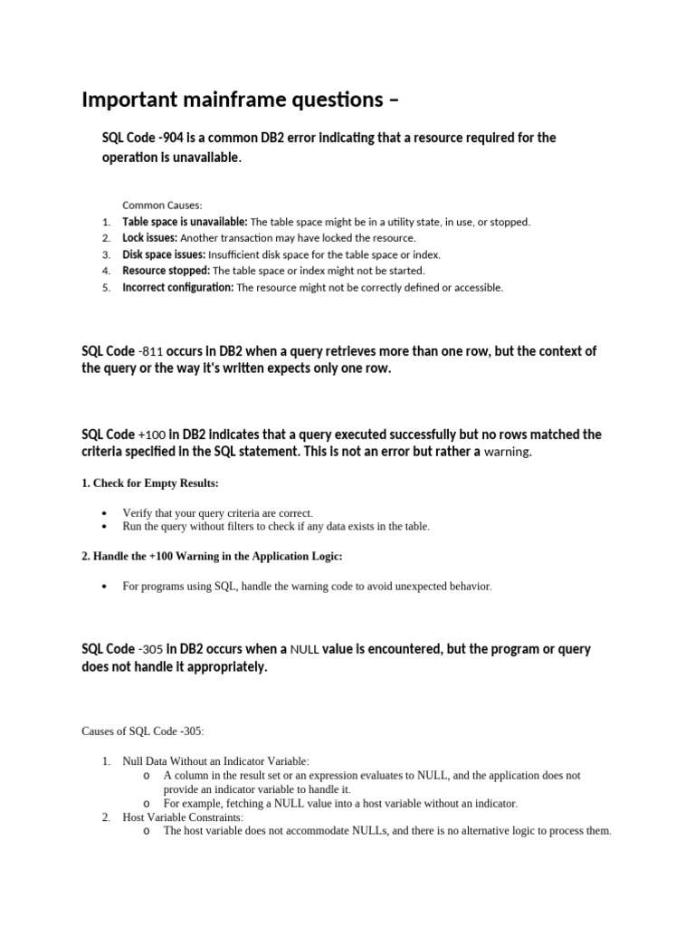 Important Mainframe Questions | PDF | Database Index | Collation