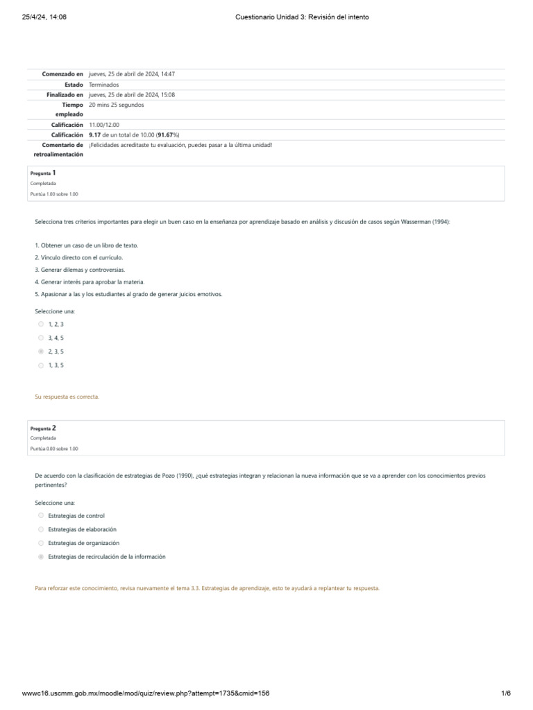 Examen U3 | PDF | Enseñando | Plan de estudios