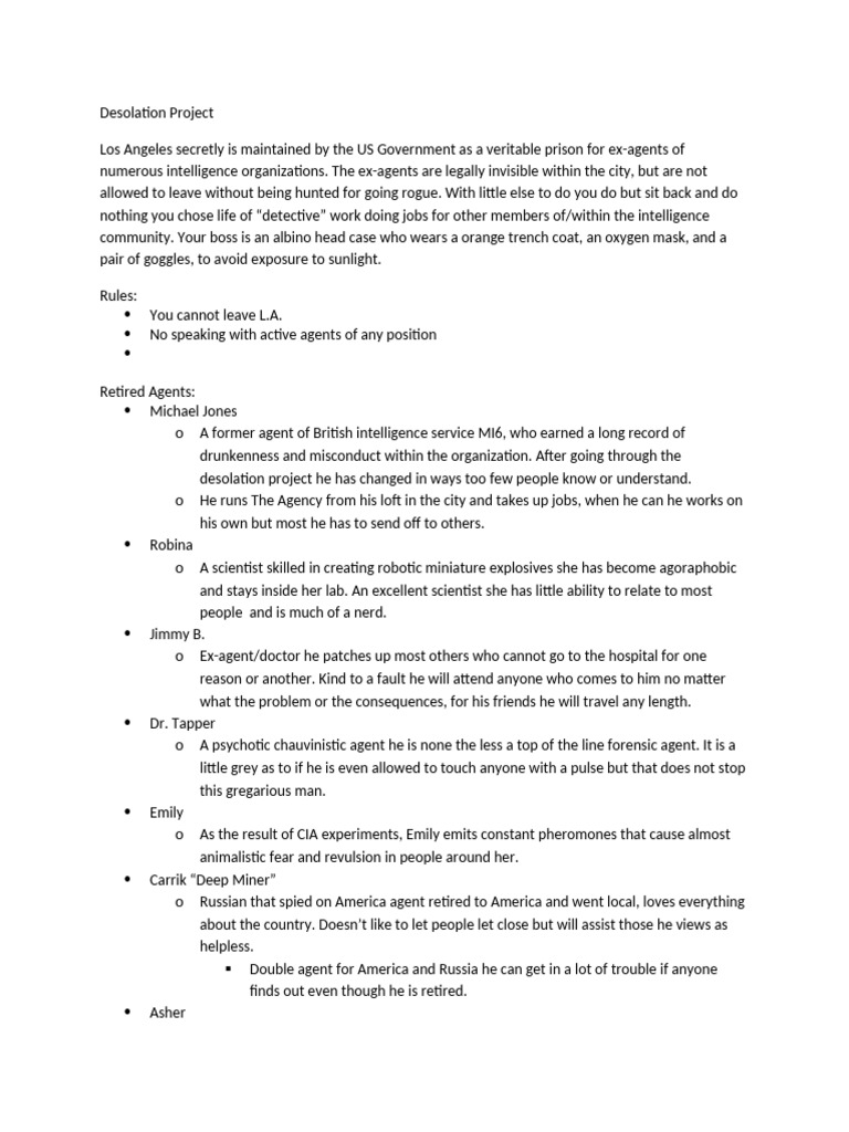 Desolation Project | PDF