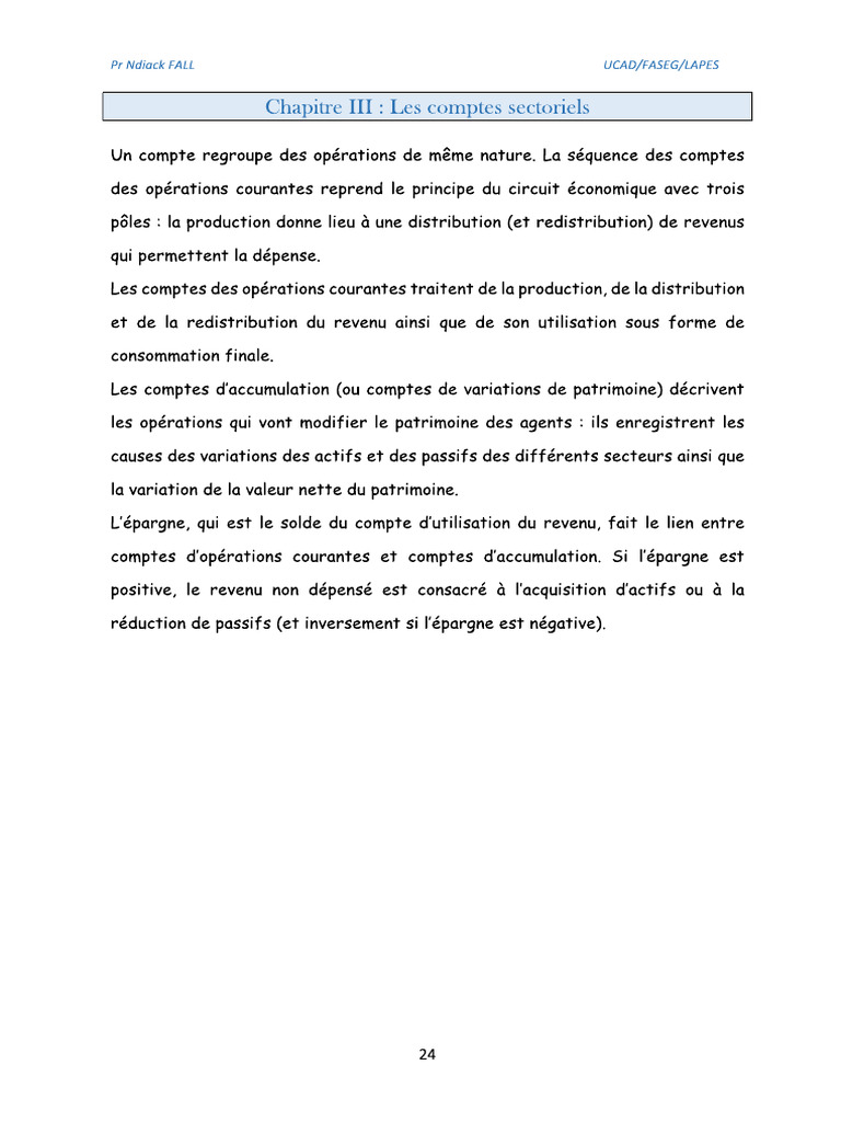 ComptabiliteNationale Chapitre3 | PDF