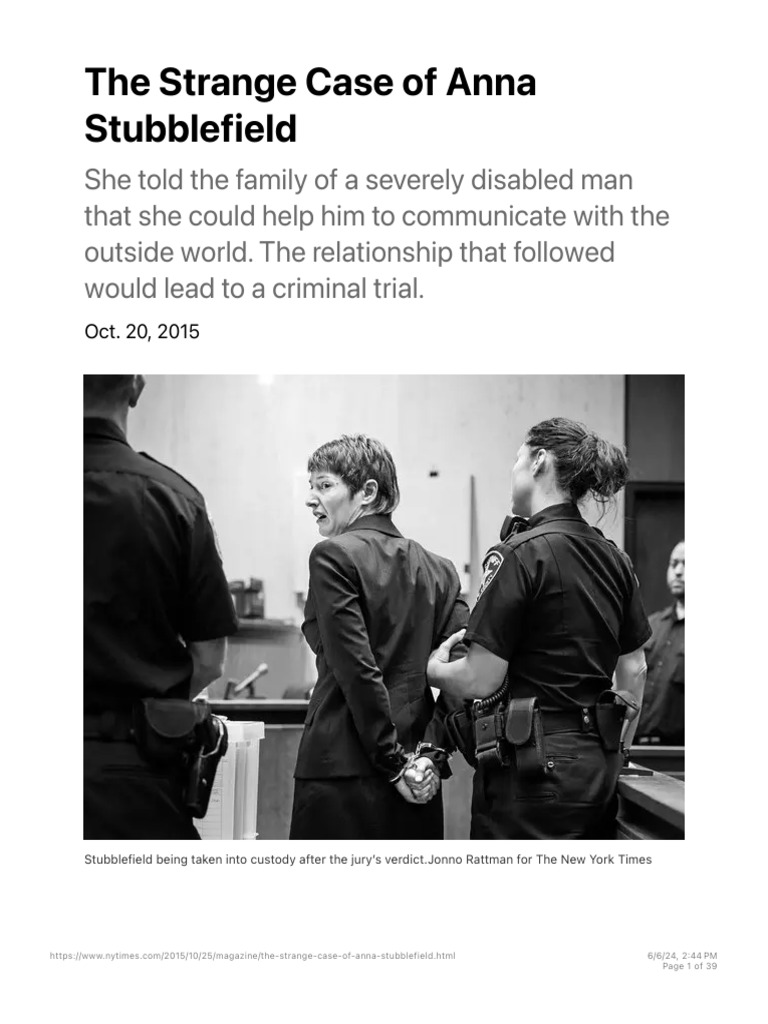 Anna Stubblefield's Controversial Case | PDF