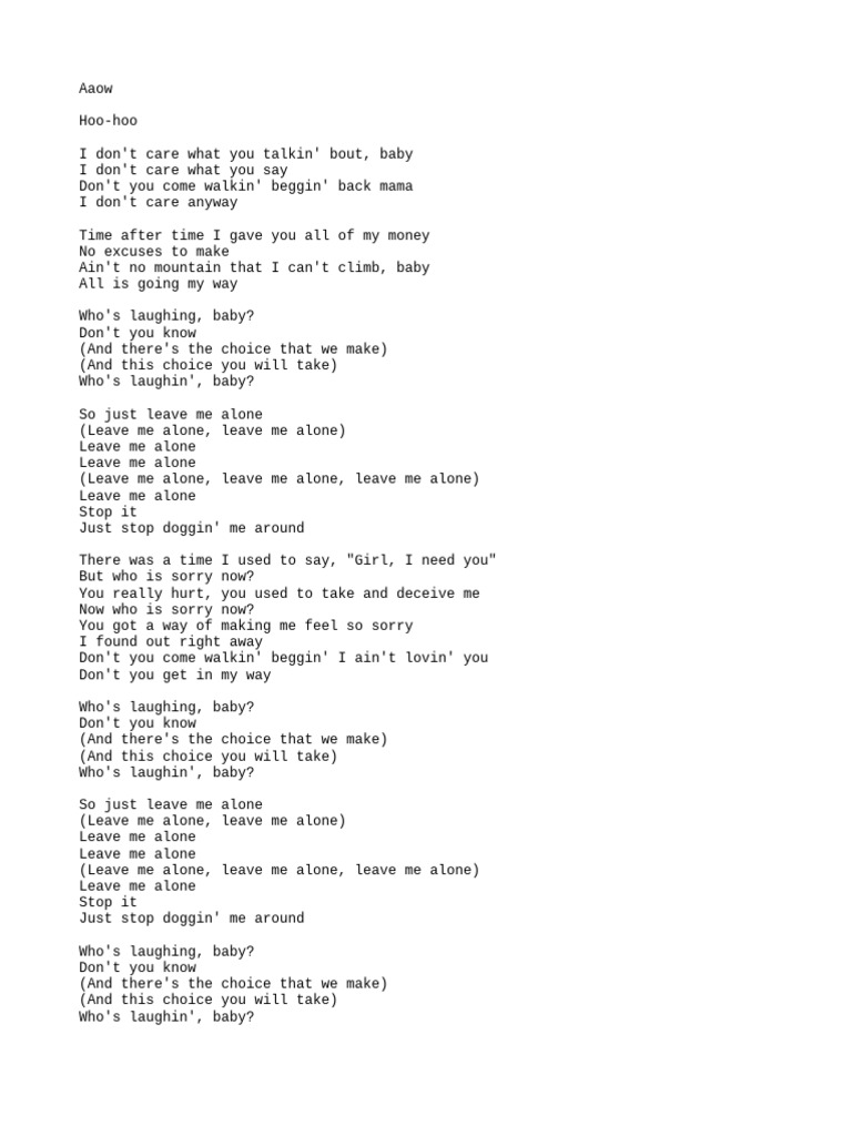 Michael Jackson - Leave Me Alone - 2012 Remaster | PDF