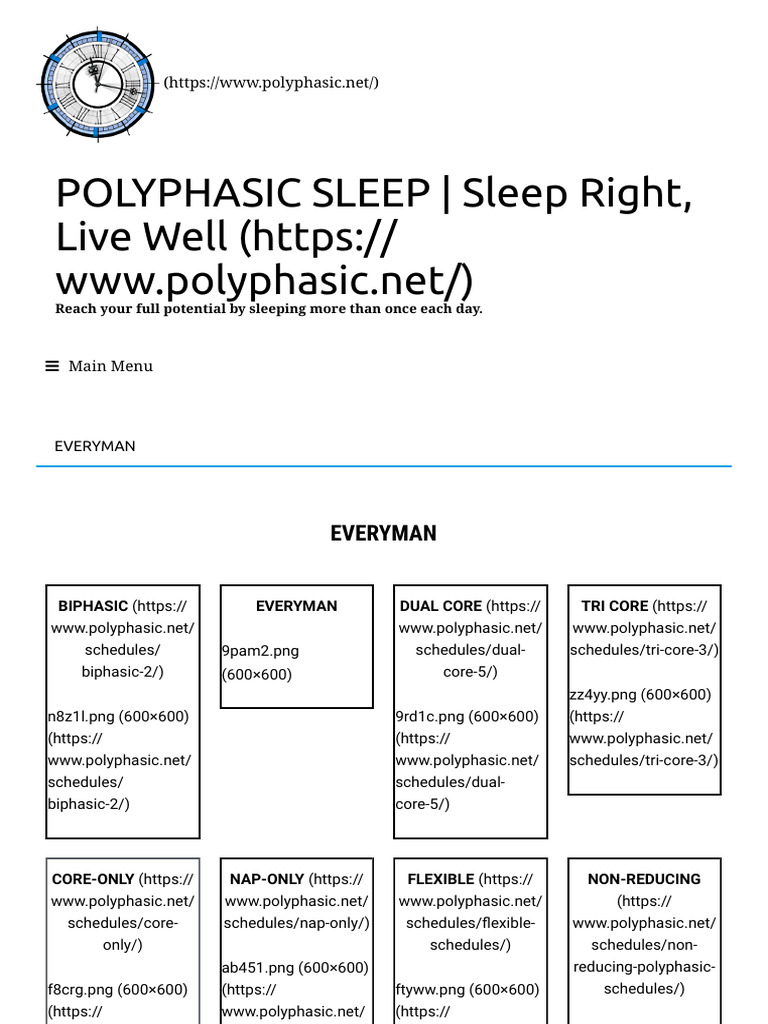 Everyman - POLYPHASIC SLEEP Sleep Right, Live Well | PDF | Sleep ...