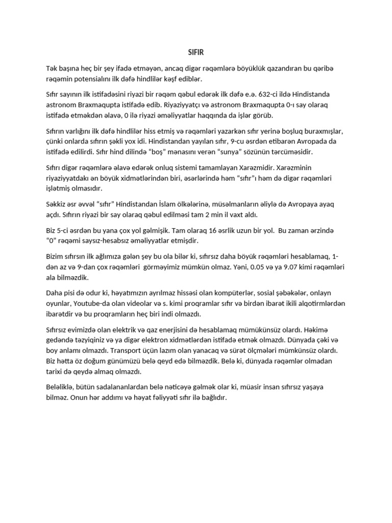 Sifir | PDF