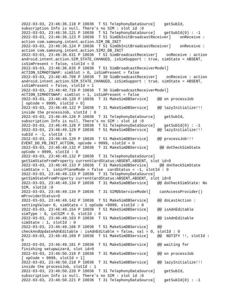 SIM State Change Log Analysis | PDF